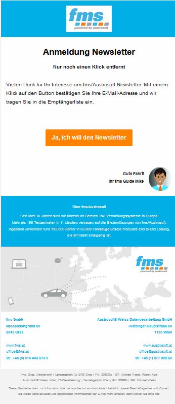 Newsletter DE registration confirmation link - fms/Austrosoft